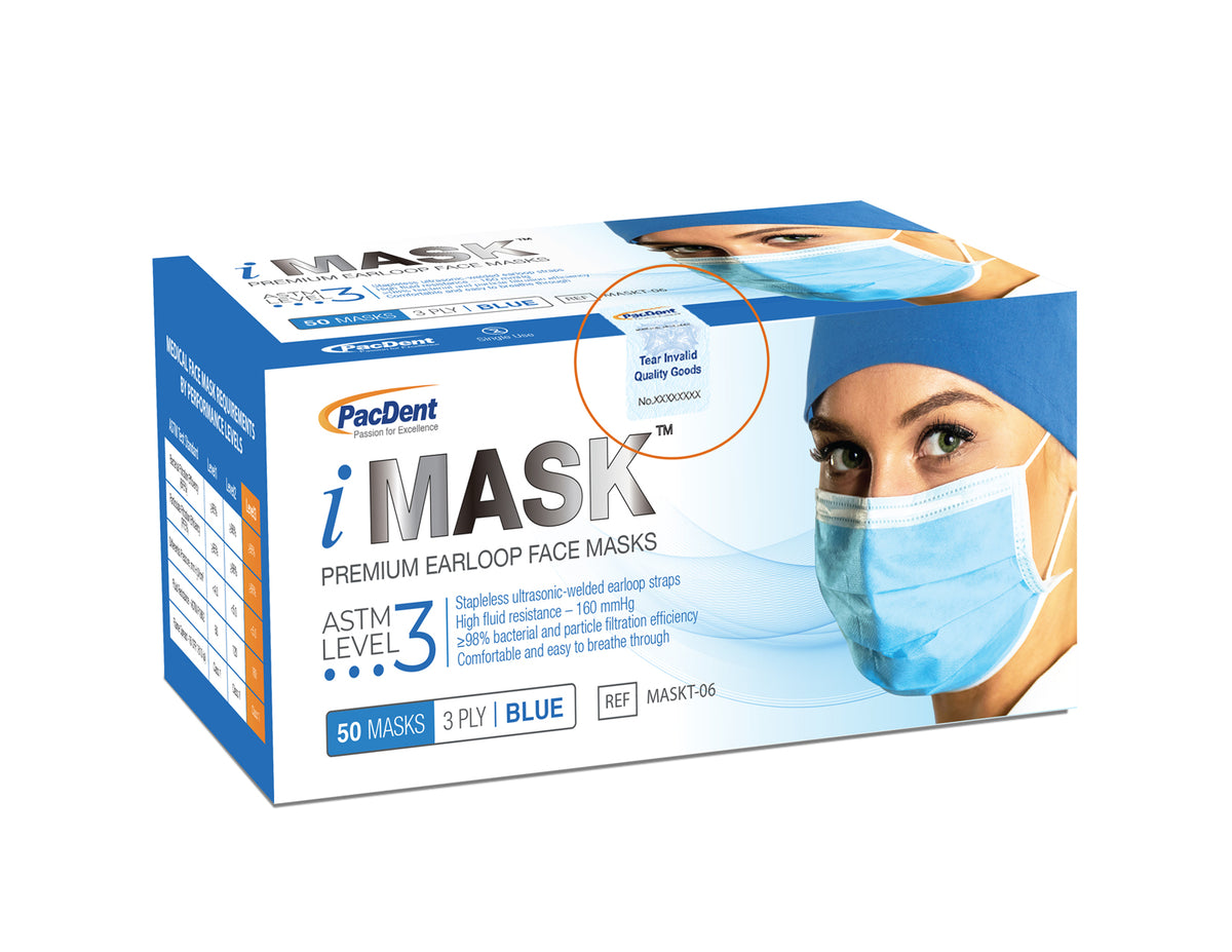 iMask™ Earloop Face Masks ASTM Level 3 – PacDent